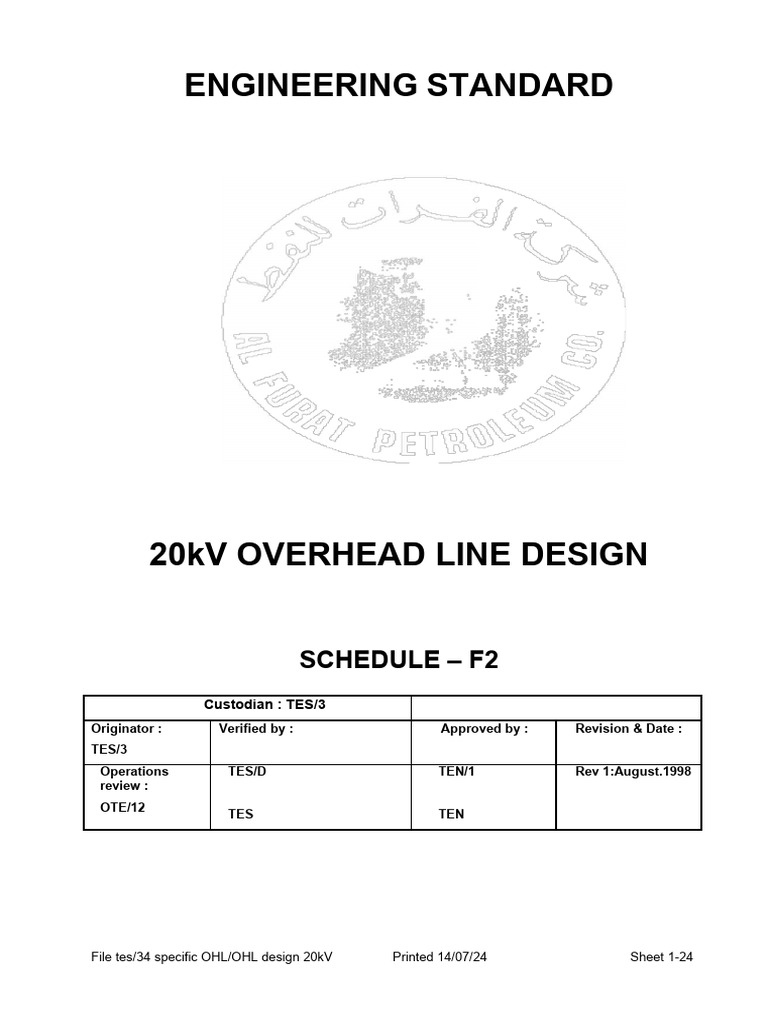 Sched-F2-OHL Design 20kV Lines | PDF | Insulator (Electricity) | Electricity