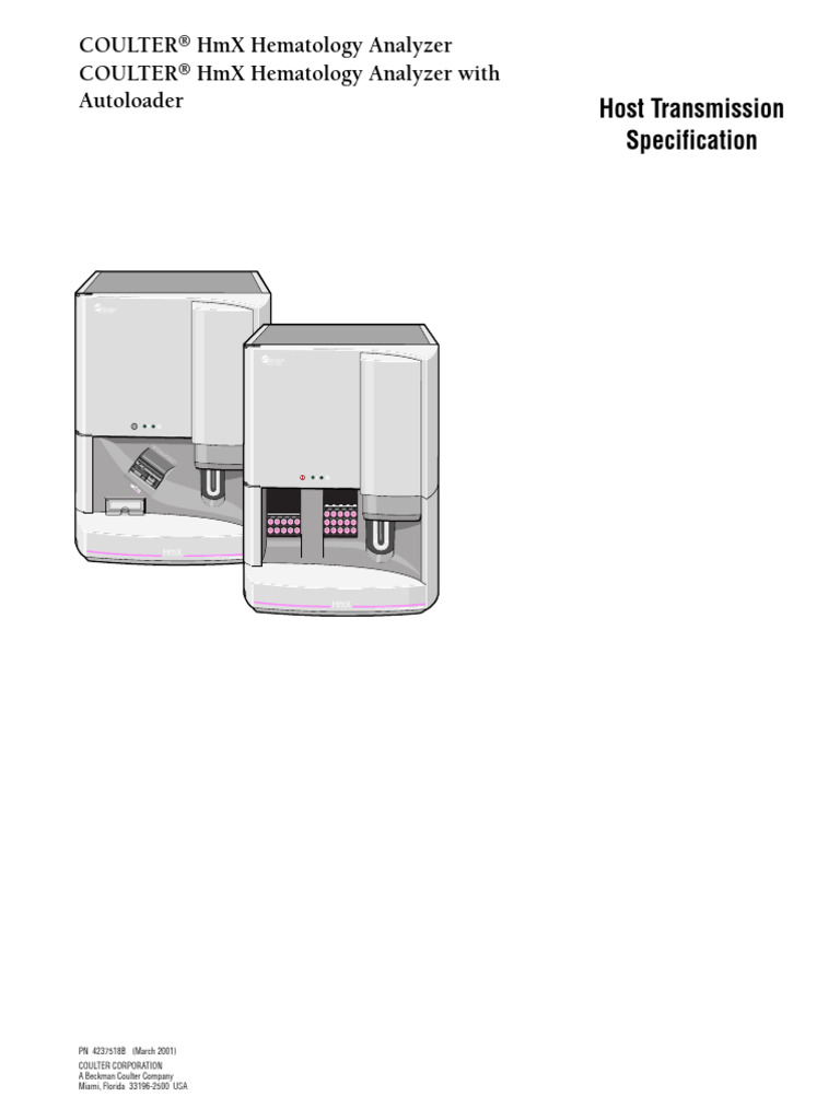 Coulter HMX Host Transmission | PDF | Computing | Data Transmission