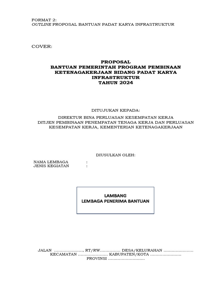 Dokumen Proposal Bantuan Padat Karya 2024 | PDF | Komputer