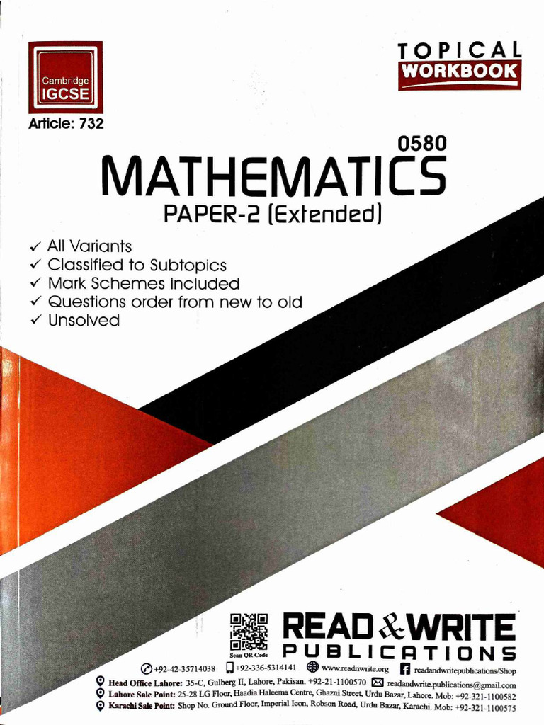 Topical Workbook (Math - 0580) All Variants (2014 - 2021) | PDF