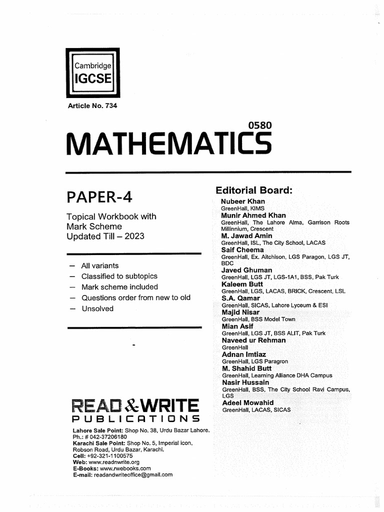 IGCSE Mathematics P4 Topical | PDF