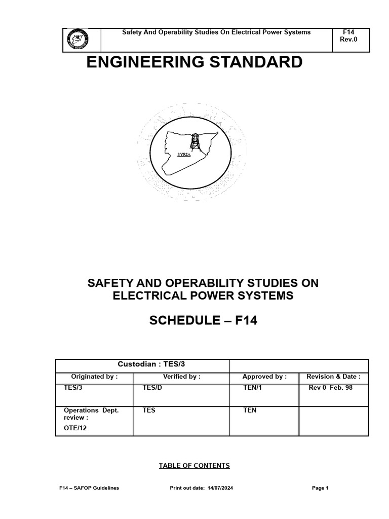 Sched-f14-SAFOP Guidelines | PDF | High Voltage | Safety