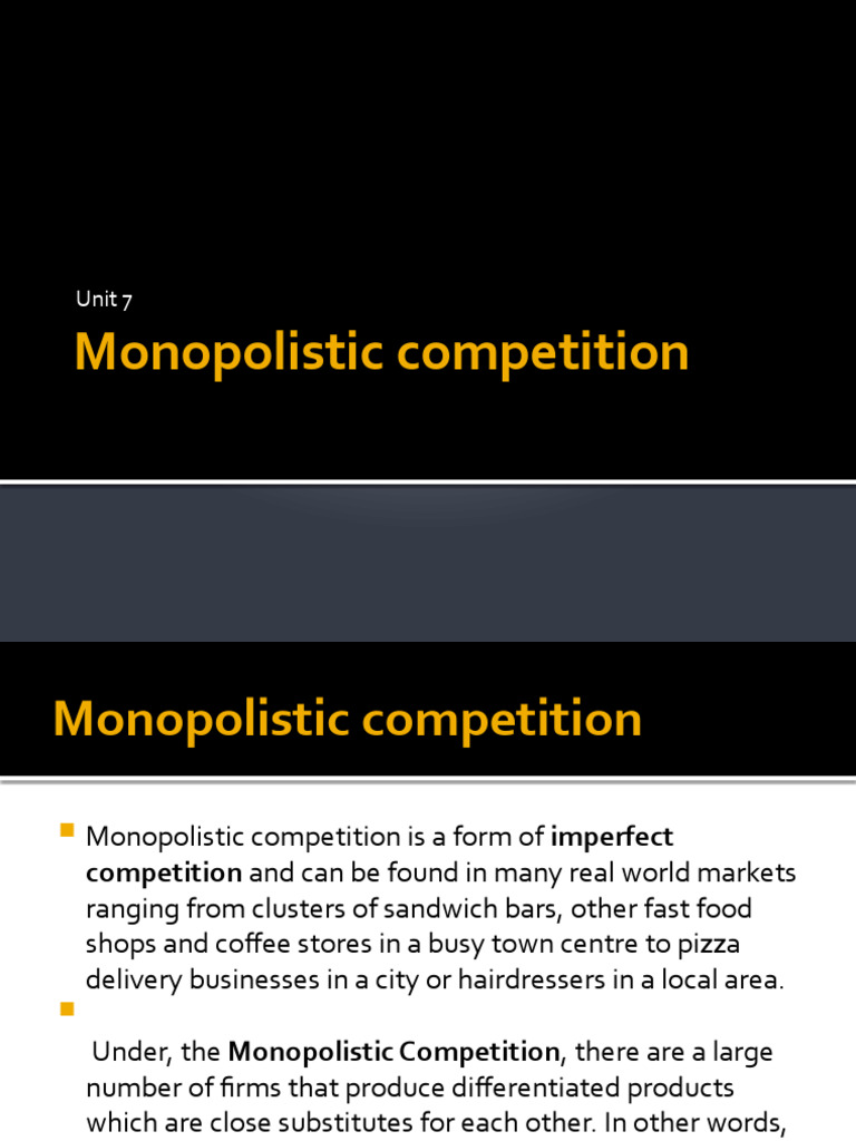 Monopolistic Competition | PDF | Profit (Economics) | Monopoly