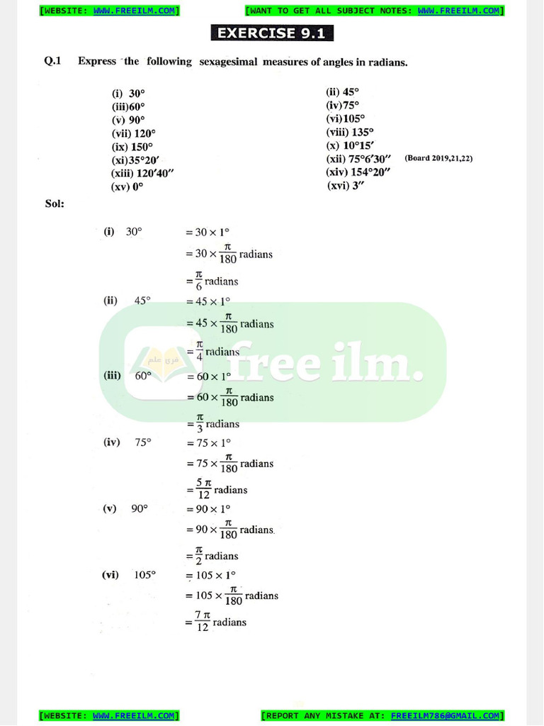 11th Maths Chap9 Ex 9.1 | PDF
