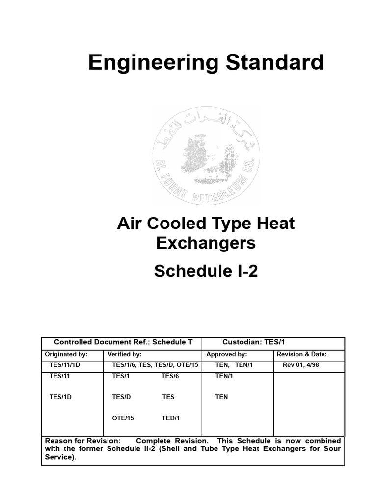 Sched-I2 1 | PDF | Pipe (Fluid Conveyance) | Heat Exchanger