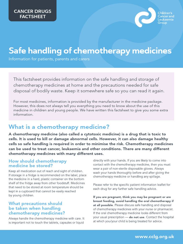 Drug_Factsheets_Safe_Handling_Web | Download Free PDF | Chemotherapy ...