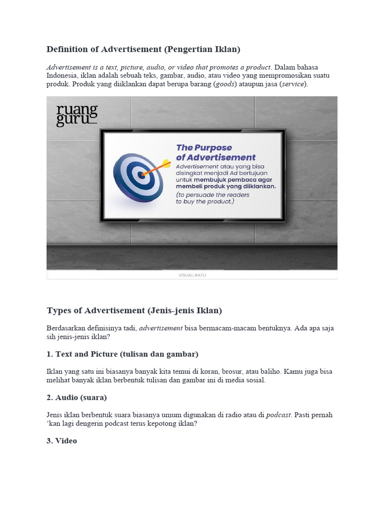 Definition of Advertisement | PDF