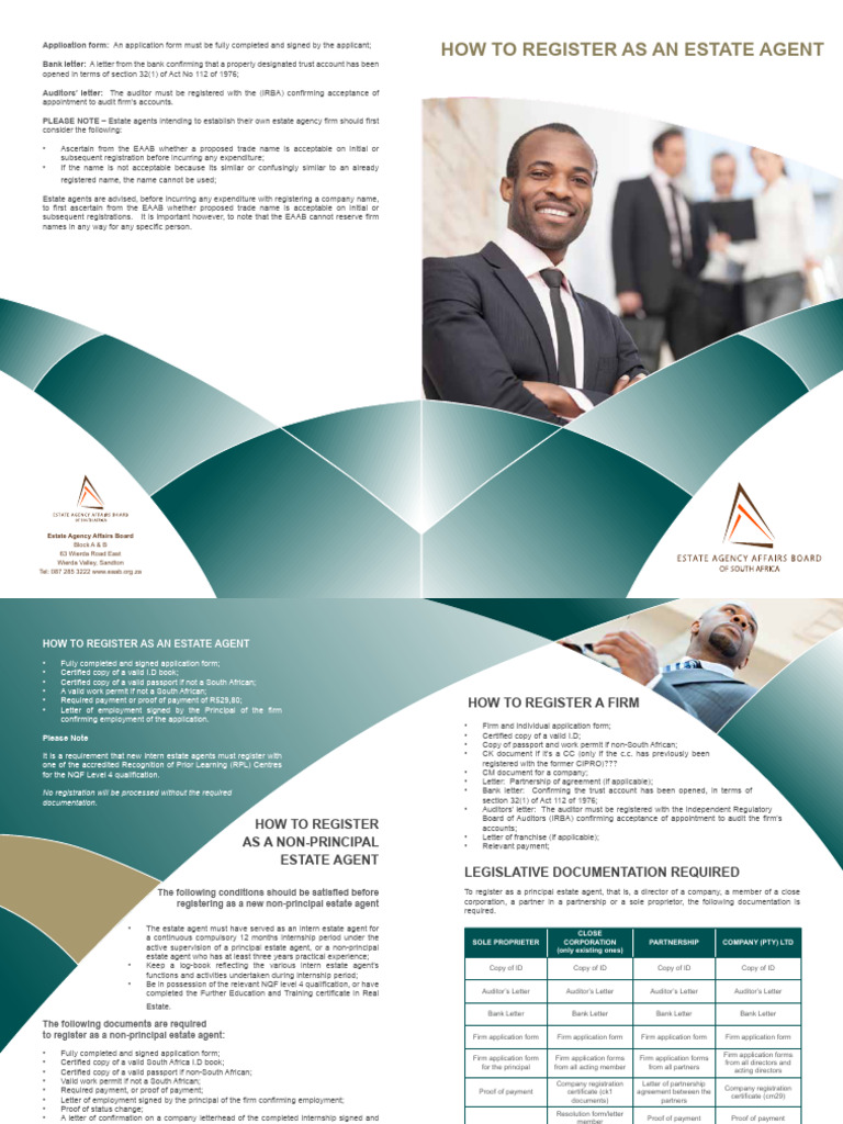 Registering as an Estate Agent Guide | PDF | Audit | Business