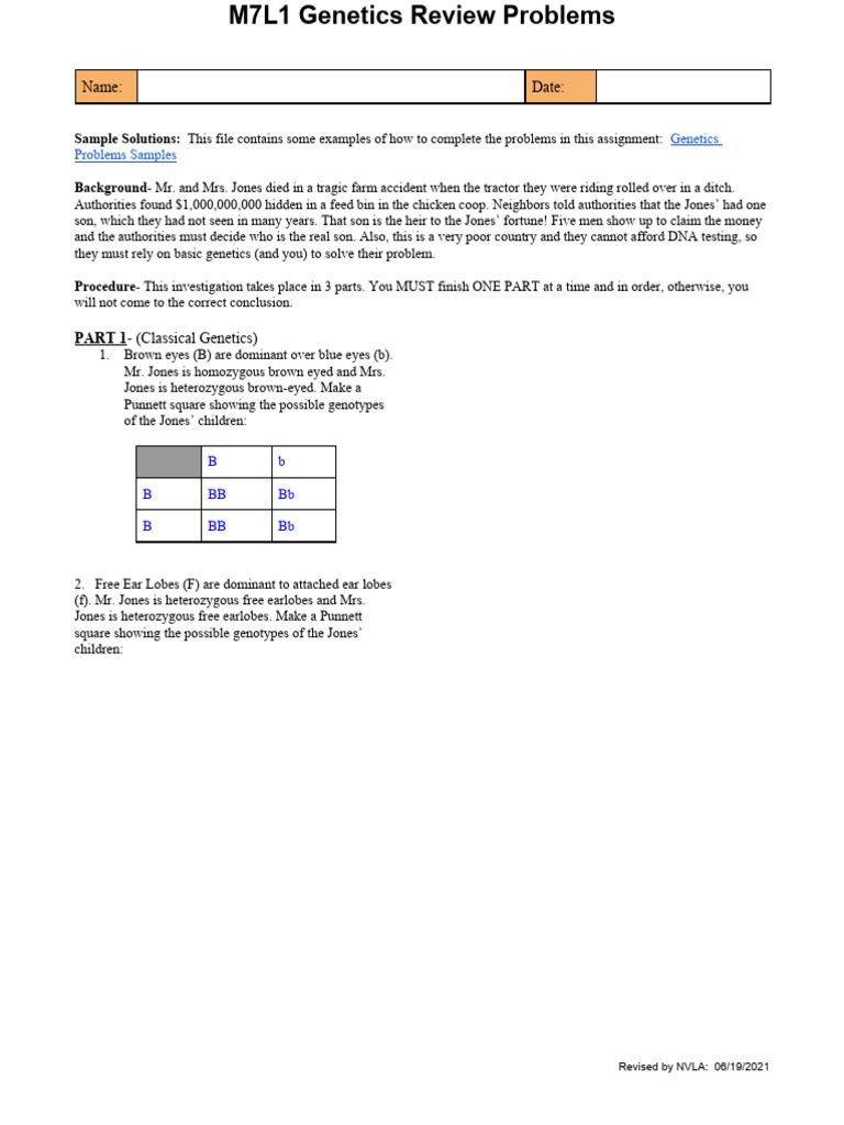 Genetics Problem Solving Guide | PDF | Genotype | Dominance (Genetics)