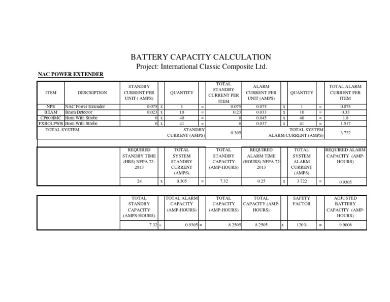 NAC Extender Calculation | PDF | Science & Mathematics | Technology ...