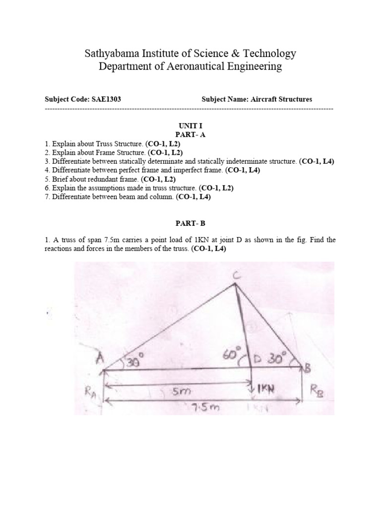 Aircraft Structures Course Overview | PDF | Bending | Truss