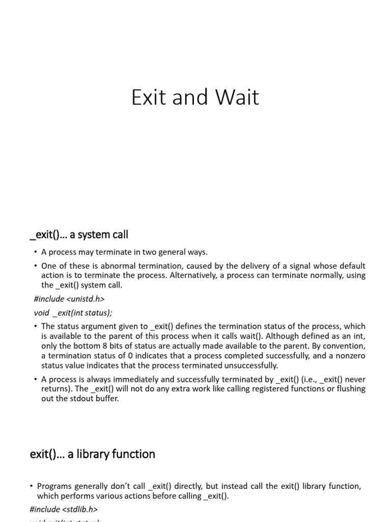 Linux Exit And Wait Download Free Pdf Computing Software Engineering