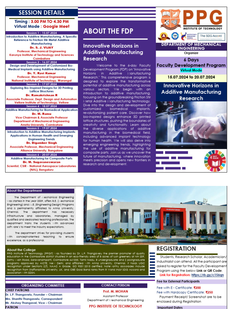 FDP Broucher | PDF | 3 D Printing | Engineering