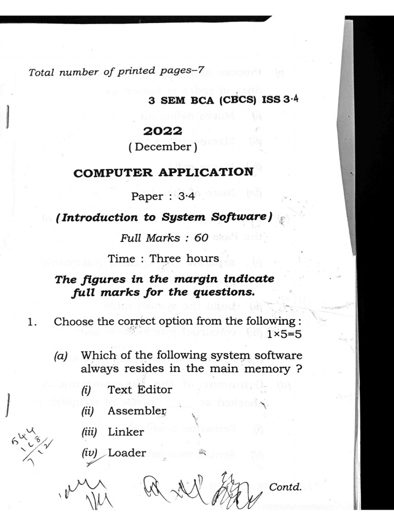 3rd Sem Question Paper | PDF