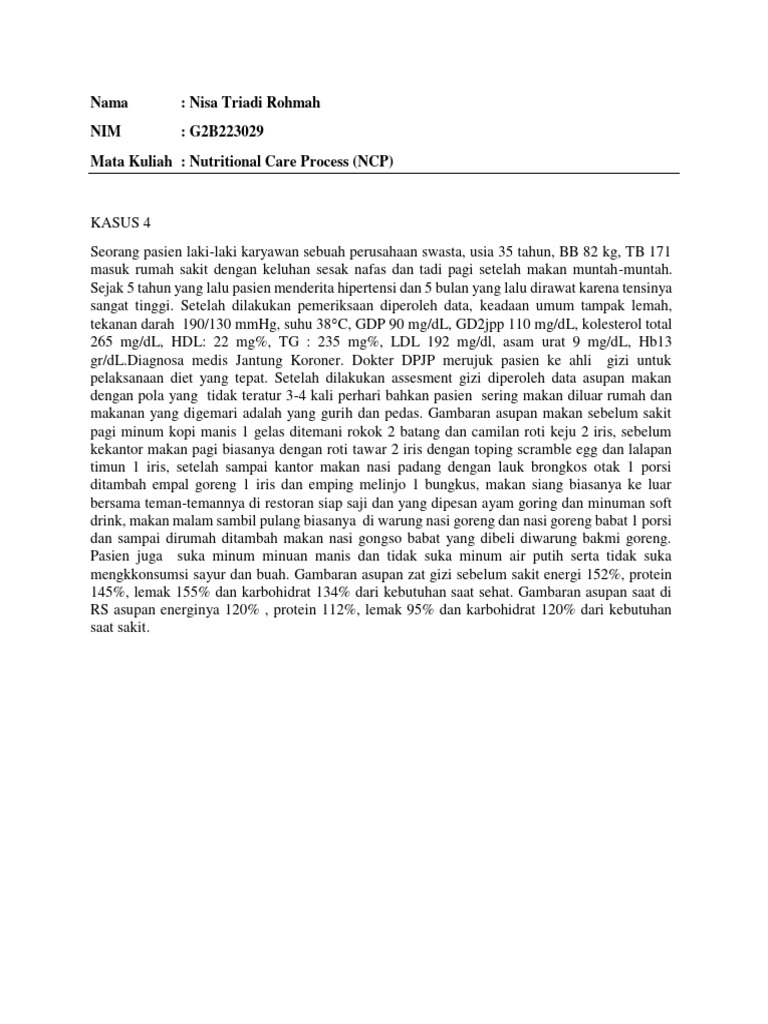 029 - Nisa Triadi Rohmah - Kasus 1 Word | PDF