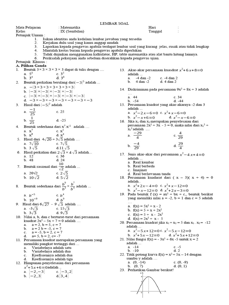 Soal Us Ganjil MTK | PDF | Metode & Bahan Ajar