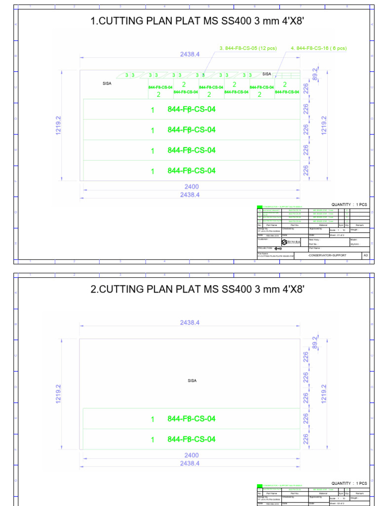 Cutting Plan Plat SS400 Conservator+LV Cable Box (10022018) | PDF
