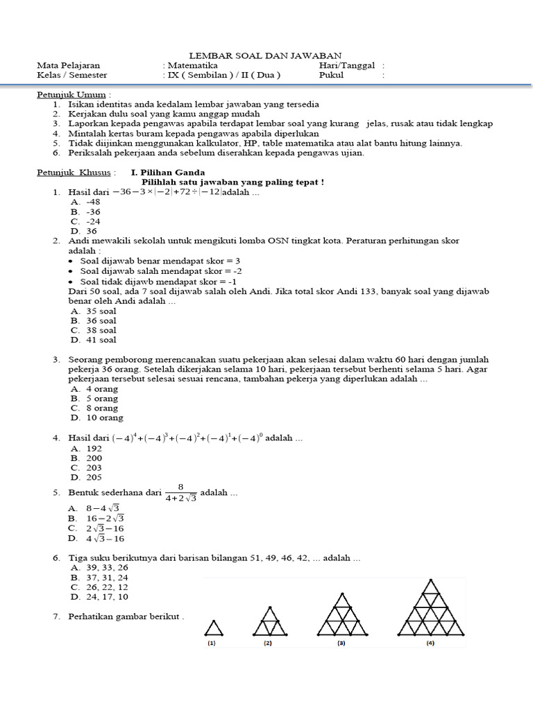 Latihan Soal Uan 2023-2024 | PDF
