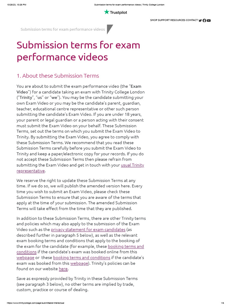 Submission Terms For Exam Performance Videos | PDF | License | Computer ...
