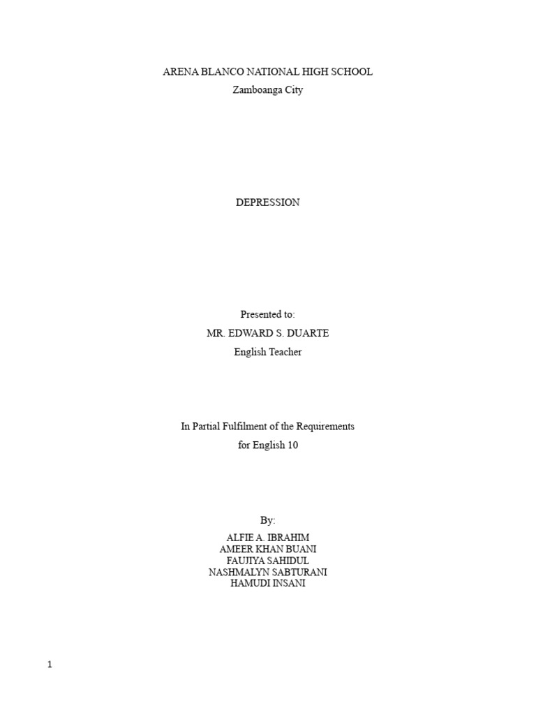 Depression - Research - Paper 01 | PDF | Major Depressive Disorder ...