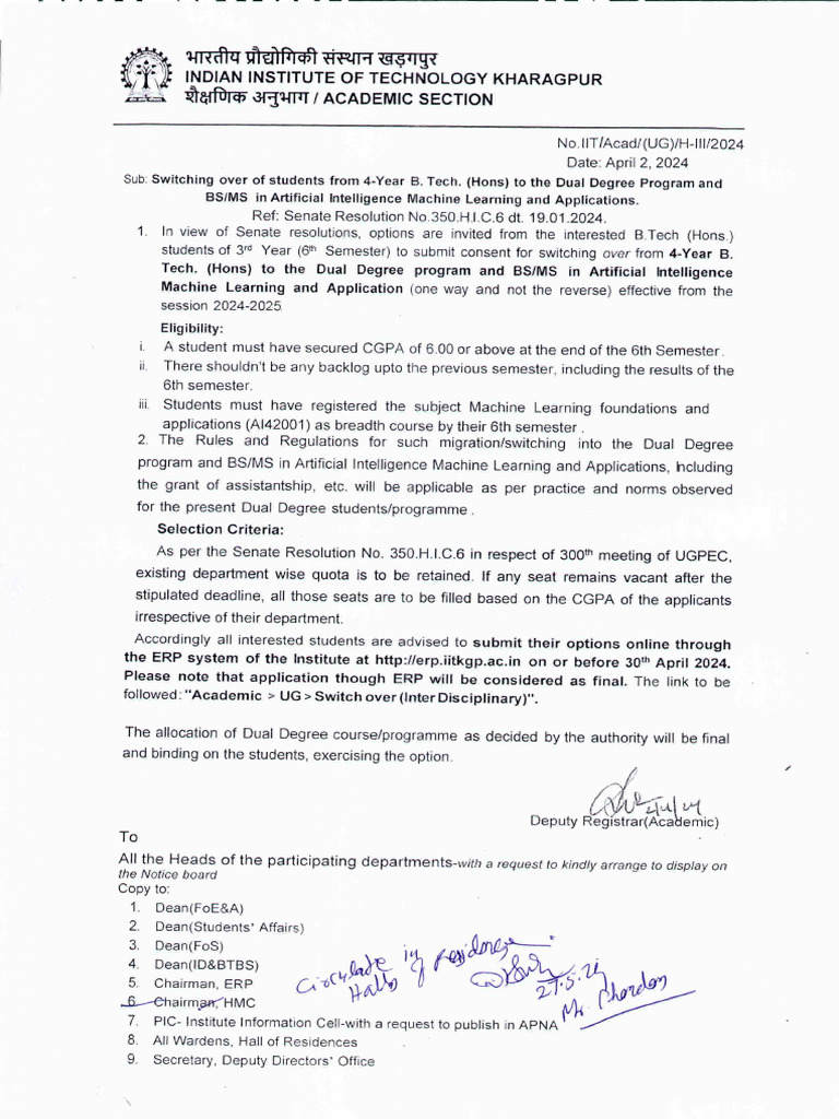 Academic Notice 2024 | PDF
