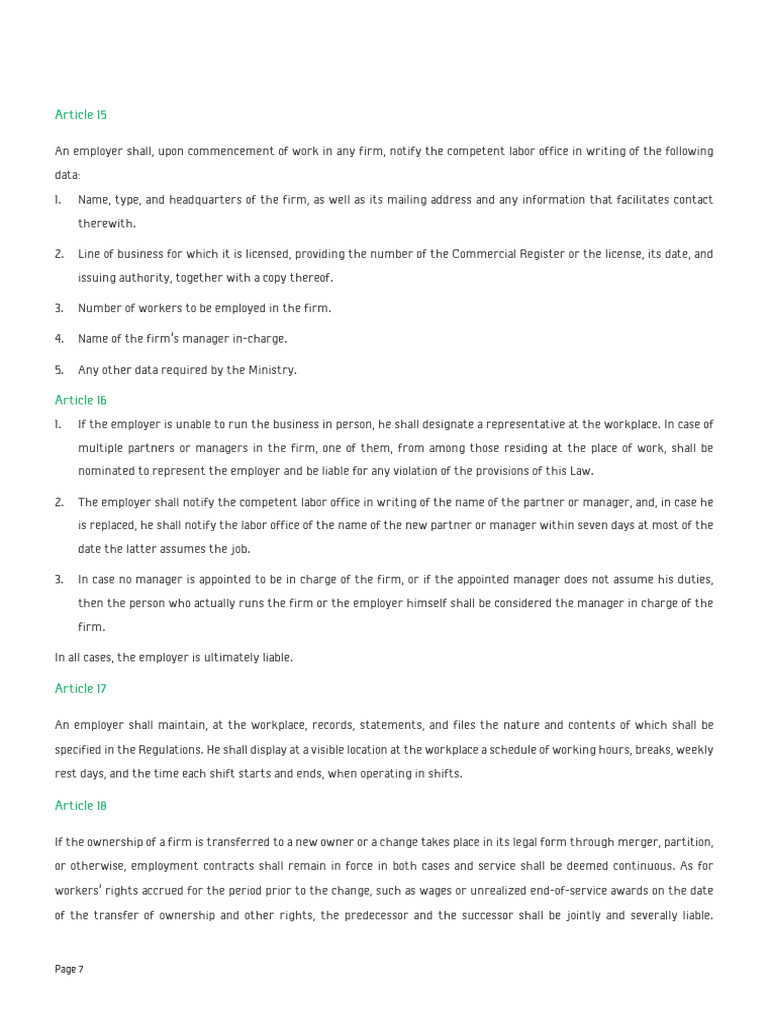 KSA Labor Law 7 | PDF