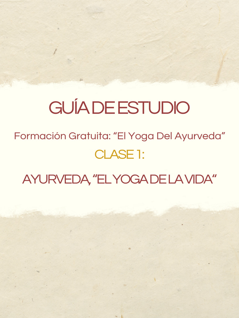 Guía de Estudio 1 Gopesh Ayurveda | Descargar gratis PDF | Ayurveda | Yoga
