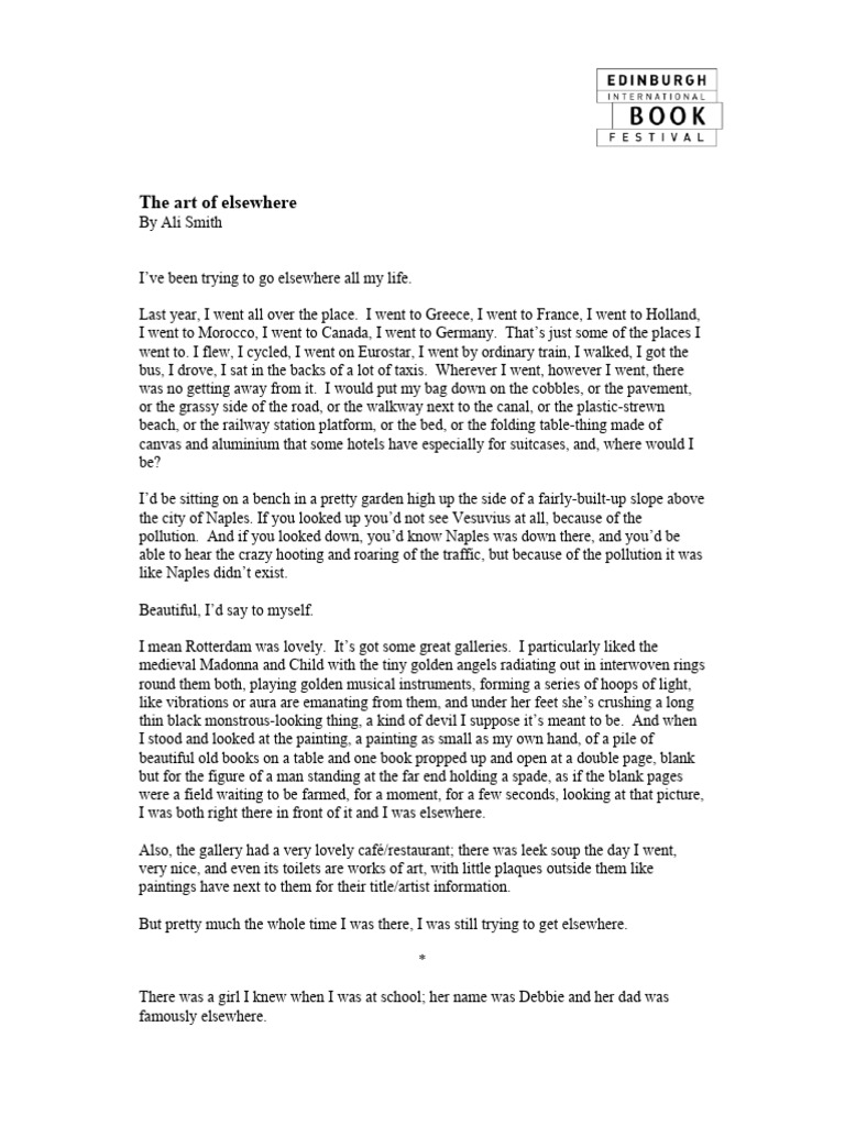 Ali Smith - The Art of Elsewhere | PDF