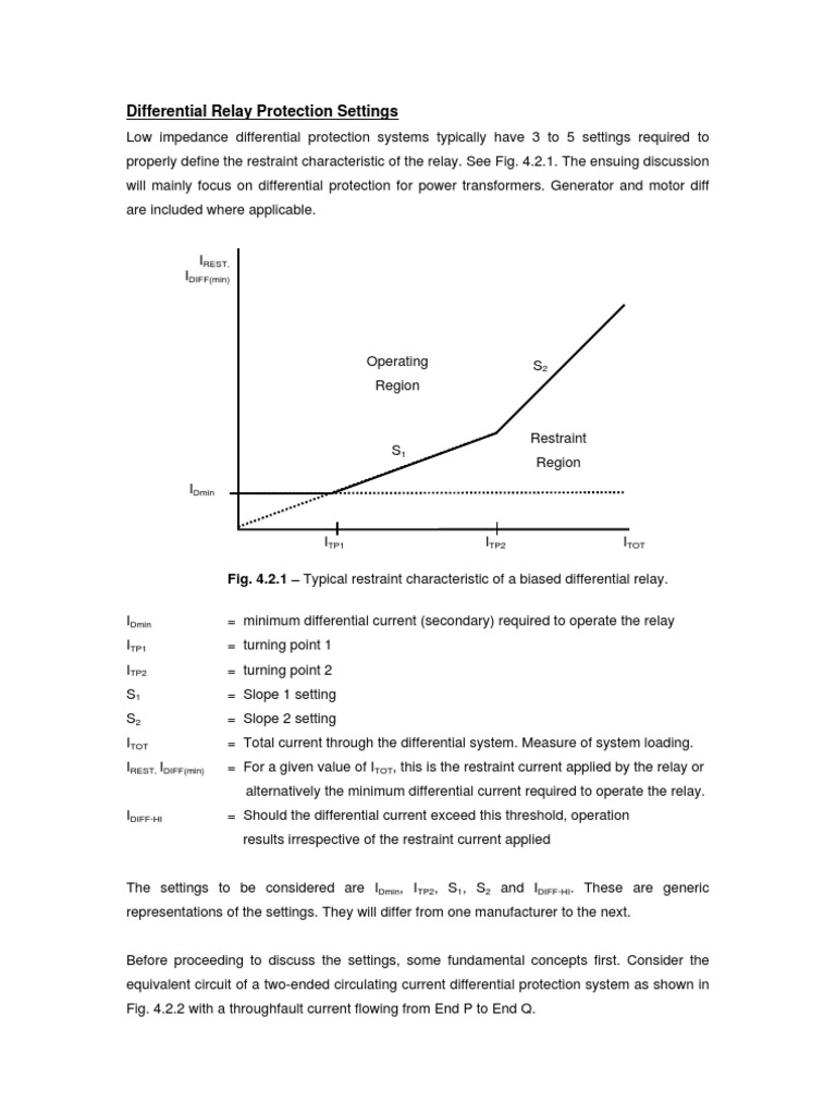 Differential Relay Settings Overview | PDF | Transformer | Relay