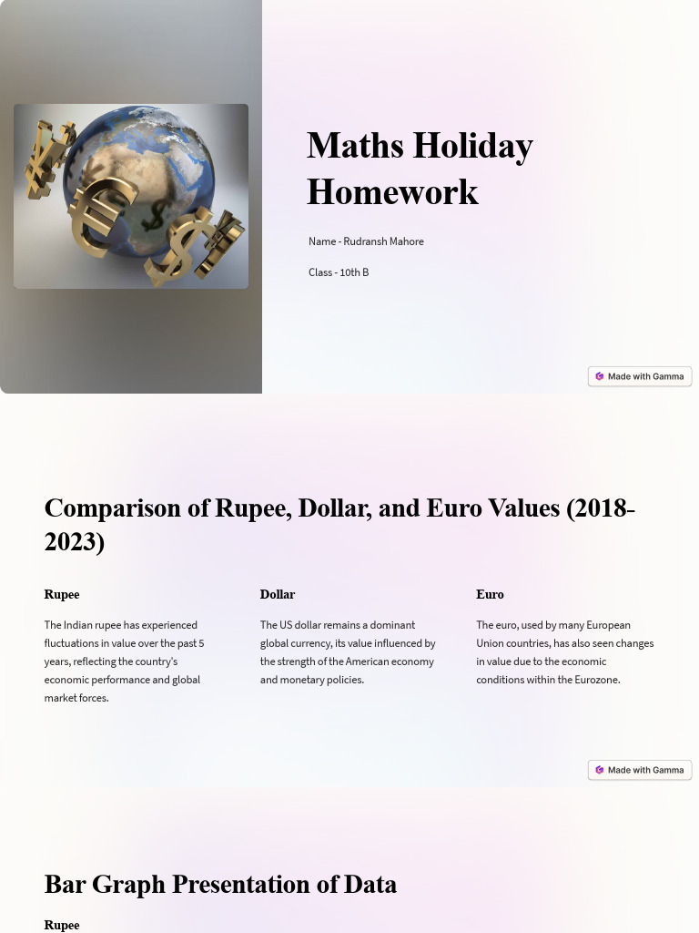 Maths Holiday Homework | PDF | Euro | United States Dollar
