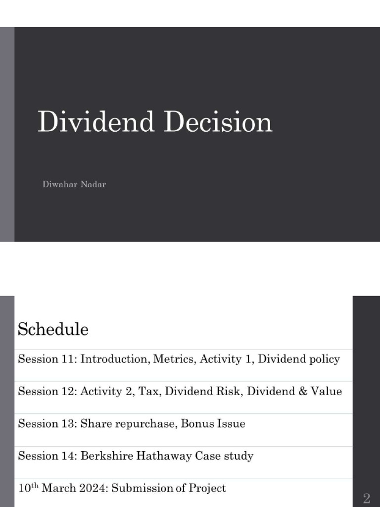 Dividend Decision Complete | PDF
