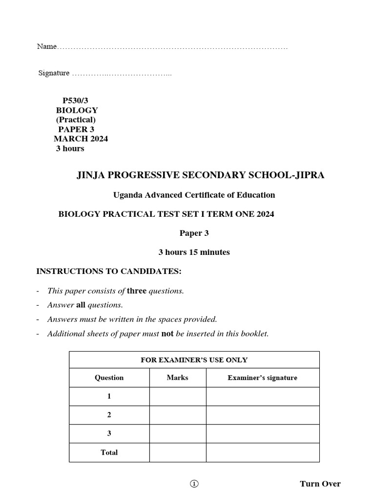 Biology Pp3 Practical Jipra 2024 | PDF | Technology & Engineering