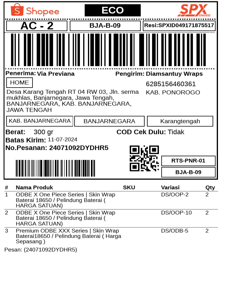 Label Pengiriman - Hemat - 6 | PDF
