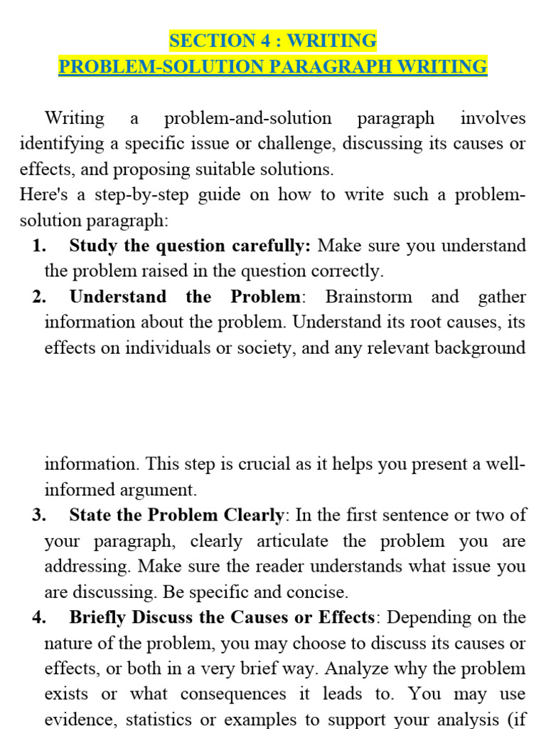 Problem-Solution Paragraph Writng | PDF | Pollution | Plastic
