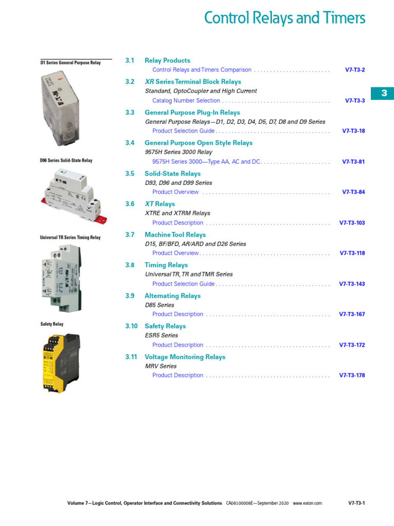 Control Relays and Timers v7 t3 Ca08100008e | PDF | Relay | Switch
