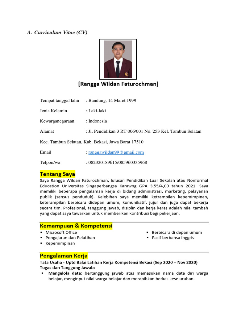 CV. RANGGA WILDAN FATUROCHMAN (PT. BCA Finance) | PDF
