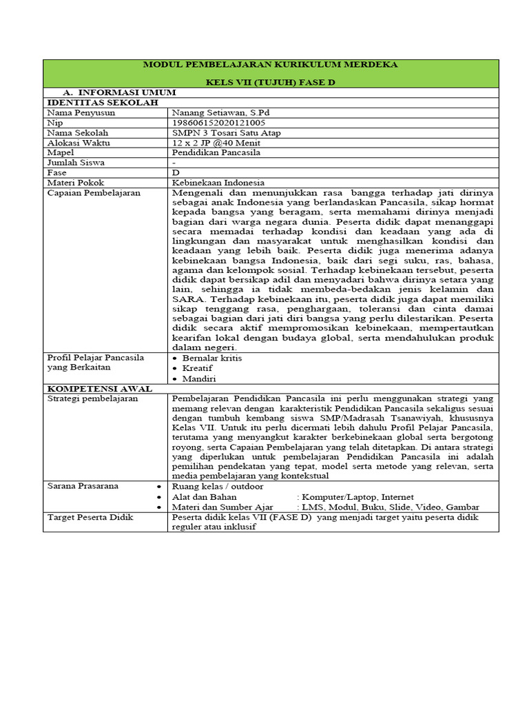 Modul Kebhinekaan Indonesia Pdf Kesehatan Holistik