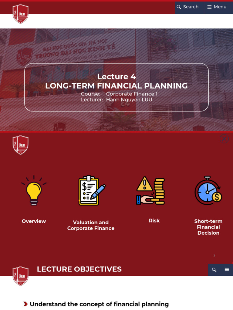 Cf1 Lec4 Long Term Financial Planning Pdf Equity Finance