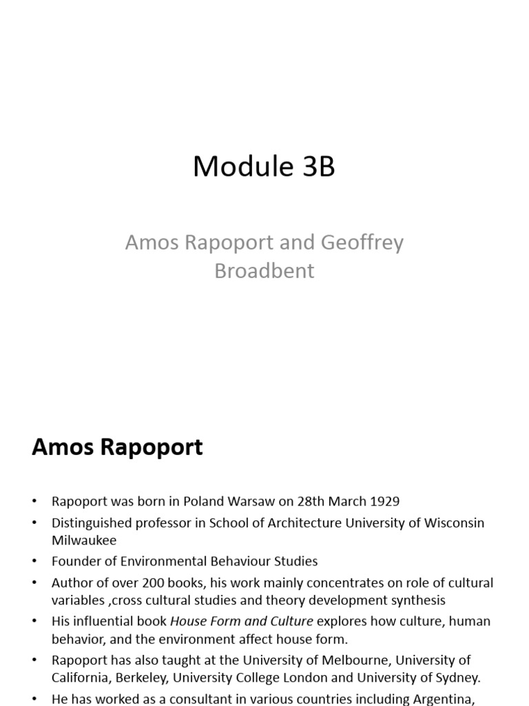 Module 3B-Rapoport&Broadbent | PDF | Nature | Geometry
