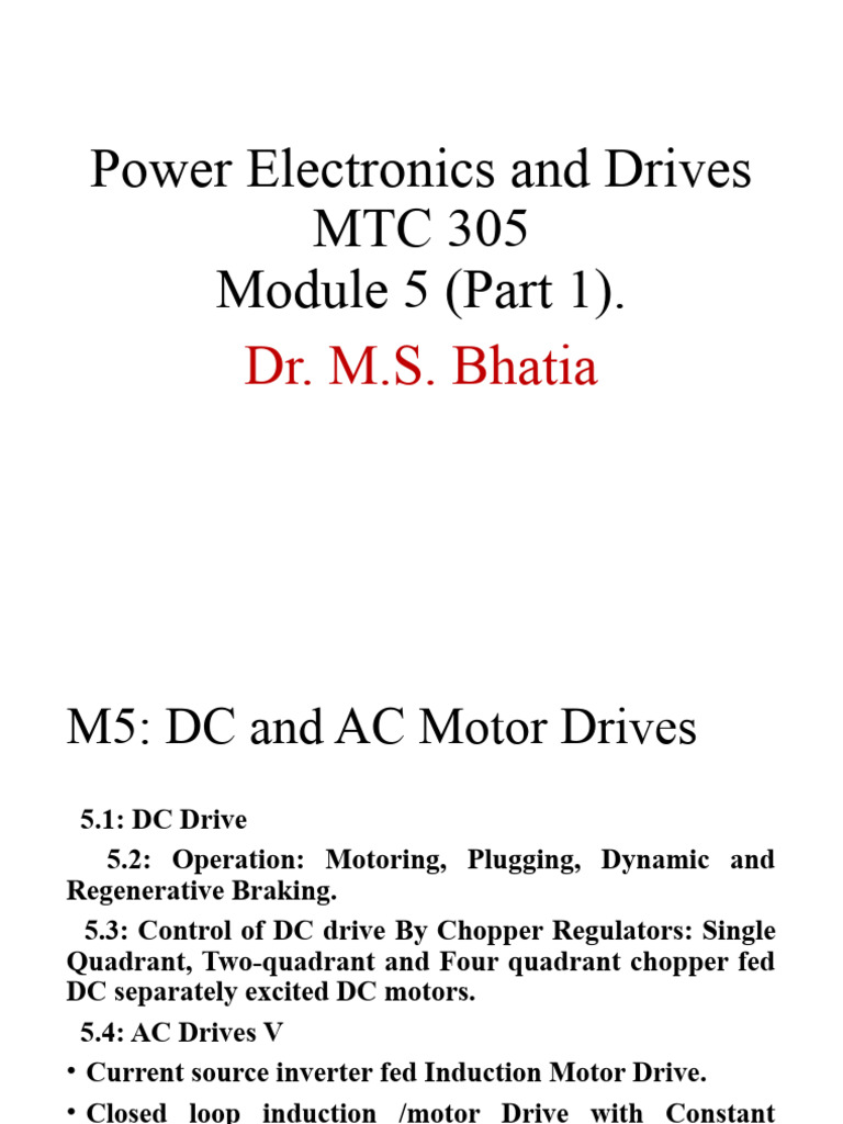 Power Electronics and Drives | PDF | Electric Motor | Rectifier