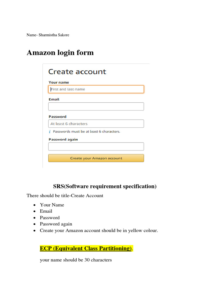 Amazon Login Form | PDF