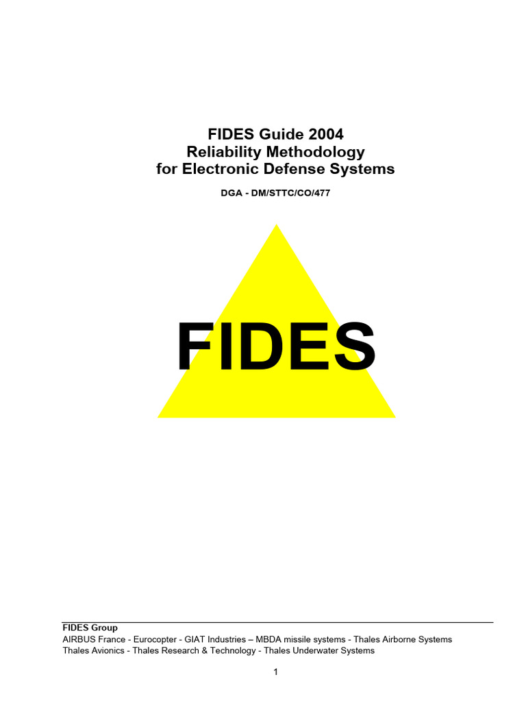 FIDES 2004 Reliability Methodology Guide | PDF | Reliability ...