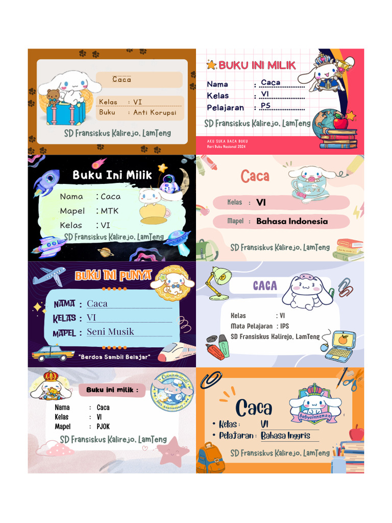 Label Buku Caca-Boni 2024 | PDF