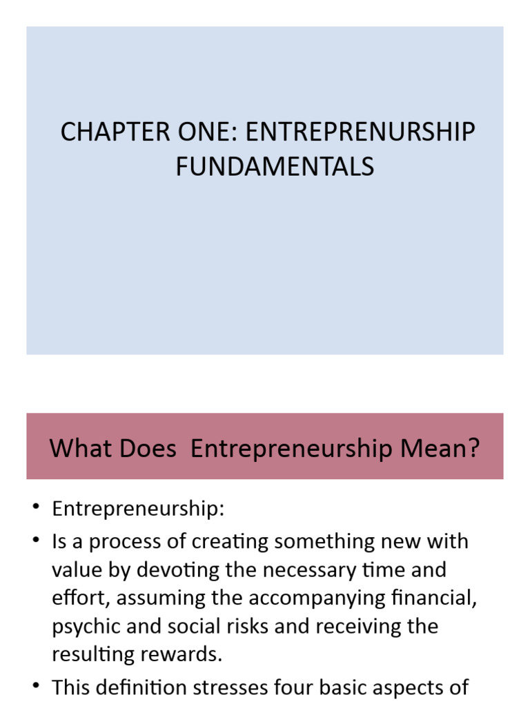 Entrepreneurship and Enterprise Development | PDF | Entrepreneurship ...