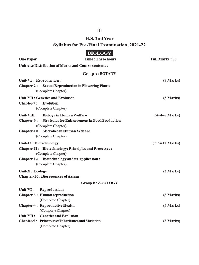 Biology Syllabys Scribd | PDF | Self-Improvement | Science & Mathematics