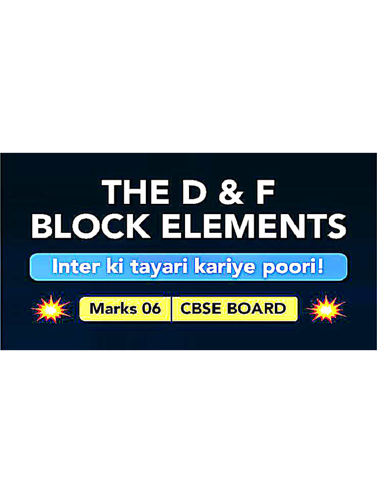 D and f block | PDF
