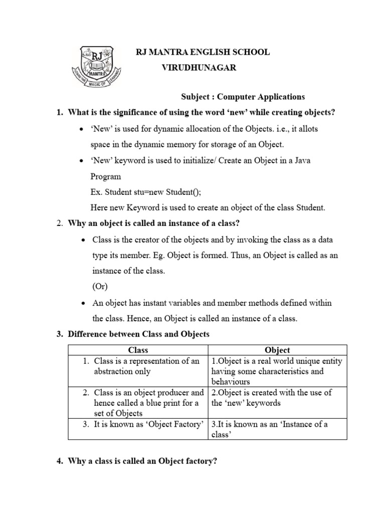 Computer_(class&object)(Question and answer) | Download Free PDF ... Computer_(class&object)(Question and answer) | Download Free PDF ...