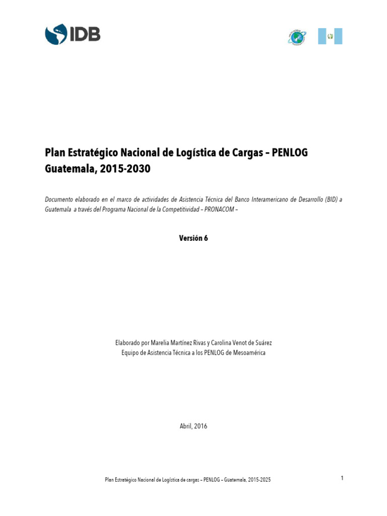 Plan Estrategico Nacional De Logistica De Cargas Pdf Logística
