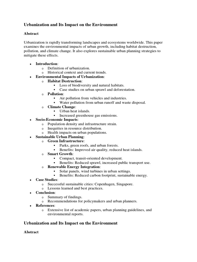 Urbanization and Its Impact On The Environment | PDF | Sustainable City ...