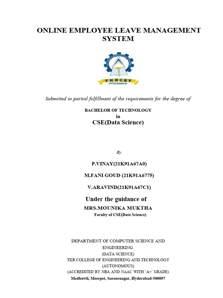 EMPLOYEE LEAVE MANAGEMENT SYSTEM FINAL Original | PDF | Websites ...